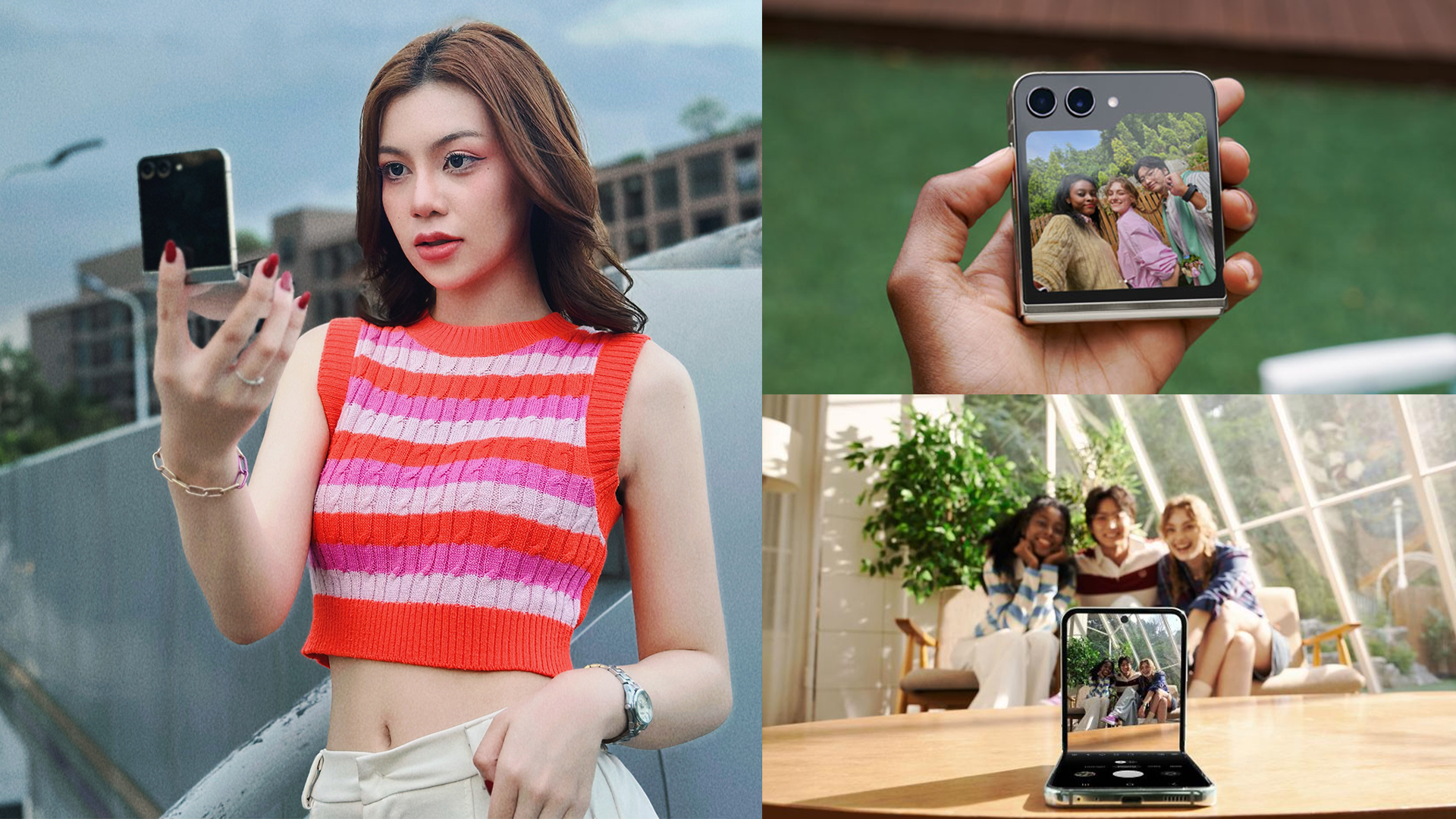 Galaxy Z Flip5 រីករាយក្នុងការ Selfie កាន់តែជឿជាក់ជាមួយមុខងារ FlexCam!