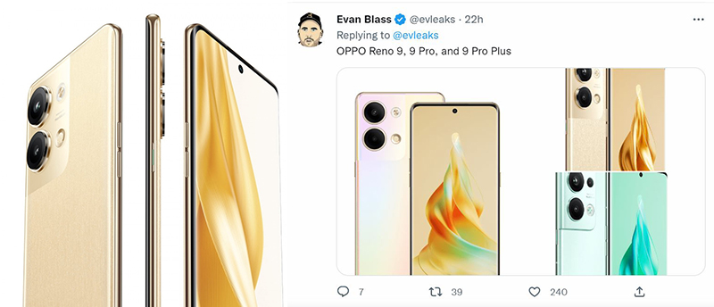 បែកធ្លាយគំរូព្រាងរបស់ស្មាតហ្វូនស៊េរីថ្មី OPPO Reno9, Reno9 Pro និង Reno ...