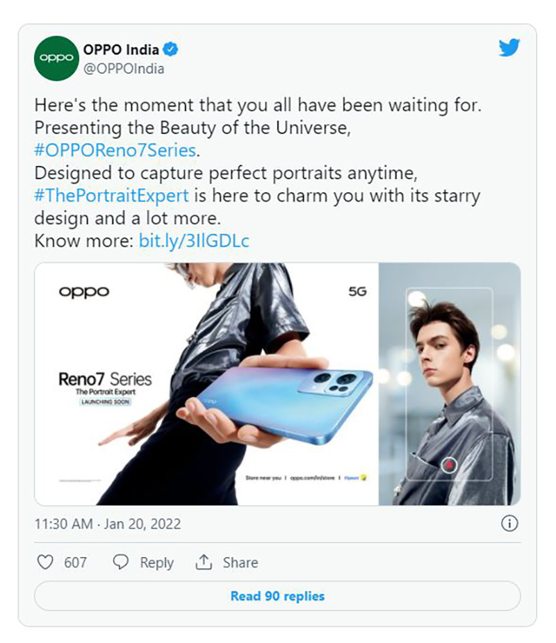 ដំណឹងថ្មី: OPPO Reno7 series នឹងបង្ហាញខ្លួននៅប្រទេសឥណ្ឌាក្នុងពេលឆាប់ៗនេះហើយ!