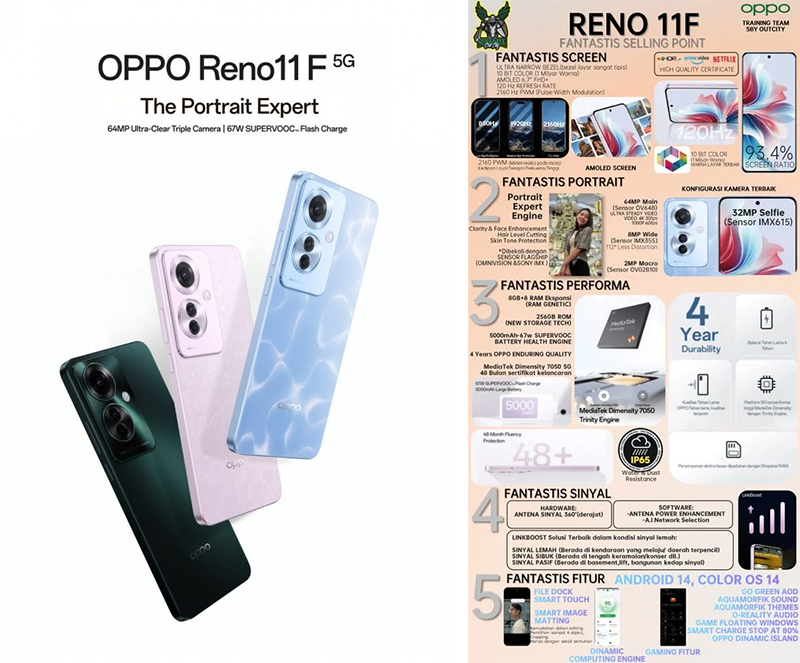 លក្ខណៈសម្បត្តិពេញរបស់ Reno 11F 5G ត្រូវទម្លាយមុនការប្រកាសជាផ្លូវការ!