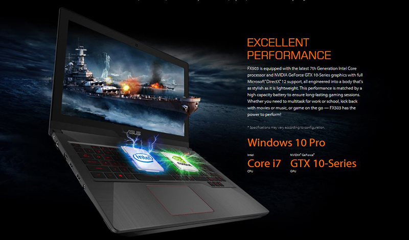 ASUS FX503 រូបរាងតូចស្រស់ស្អាត កម្លាំងម៉ាស៊ីនខ្លាំងក្លាគ្មានគូប្រៀប